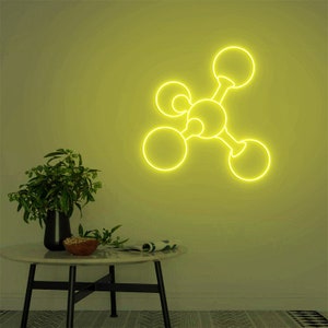Molecule Neon Sign, Molecule Sign, Chemical Molecule Wall Art, Chemical ...