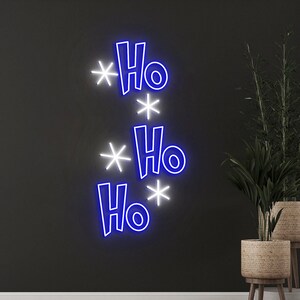 Ho Ho Ho Neon Sign, Santa, Christmas Decor, Xmas Wall Art, Holiday Wall ...