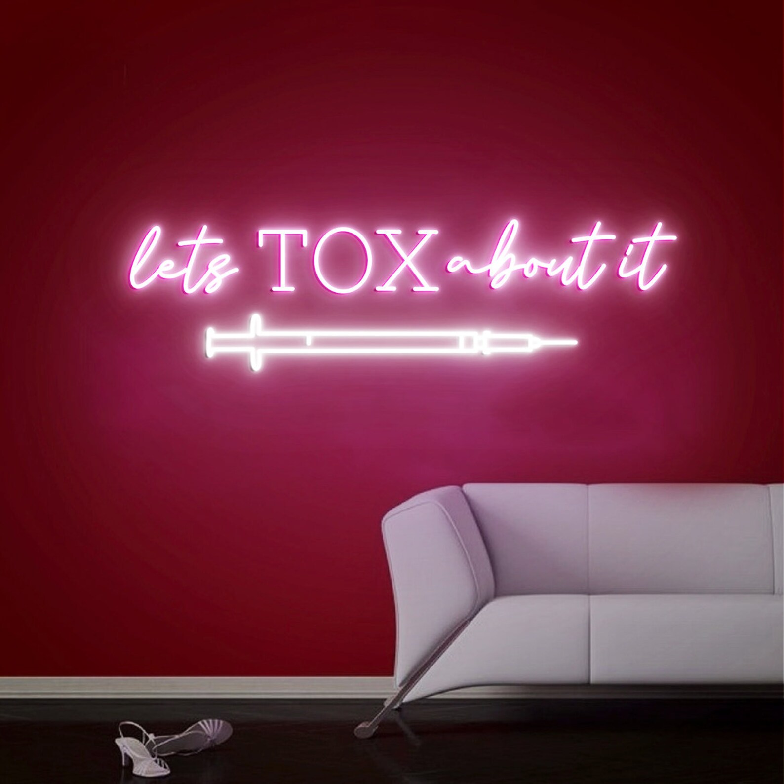 Lets TOX About It, Neon Lights Signs, Botox Sign, Botox Neon Sign, Med ...