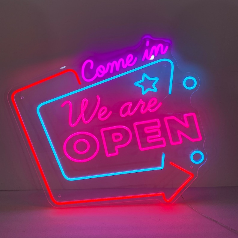 Come in We Are Open, Led Neon Sign, Custom Open Neon Light, Business ...