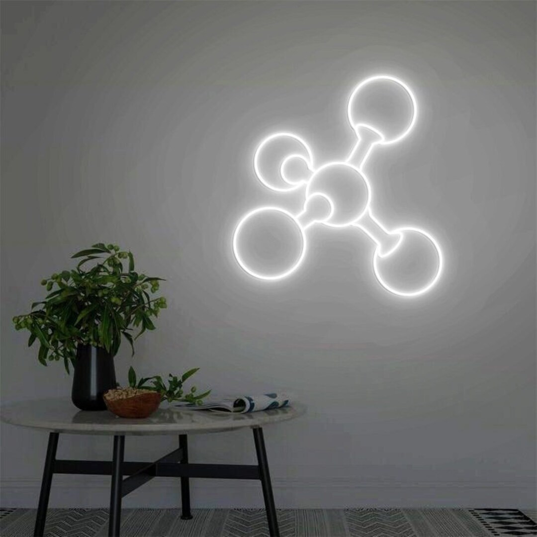 Molecule Neon Sign, Molecule Sign, Chemical Molecule Wall Art, Chemical ...