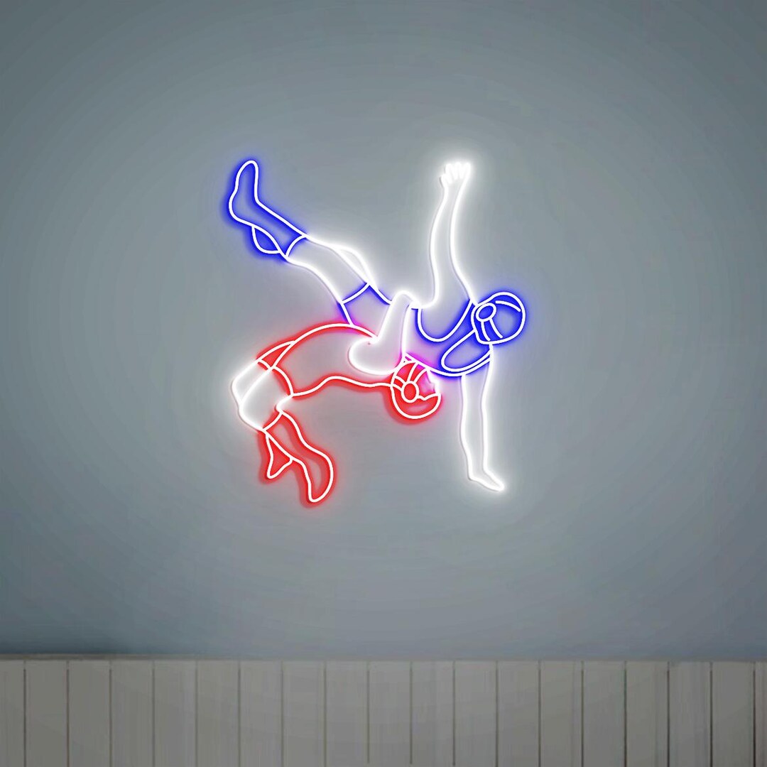 Wrestling Neon Light Sign, Custom Wrestling Sign, Personalized Gifts ...