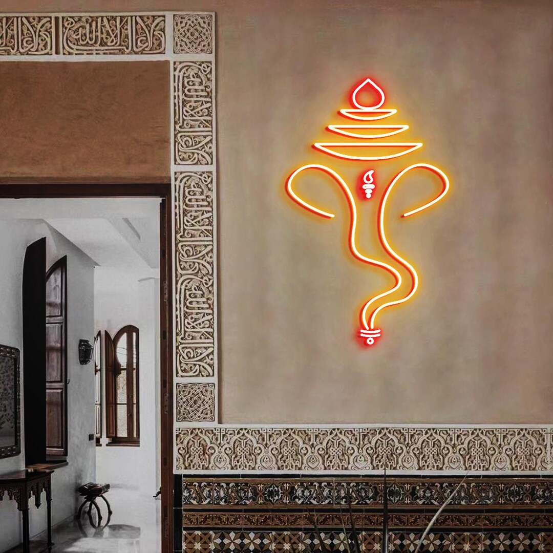 Ganesha Neon Light Sign, Ganesha Wall Art for Home Decoration, Ganesha ...
