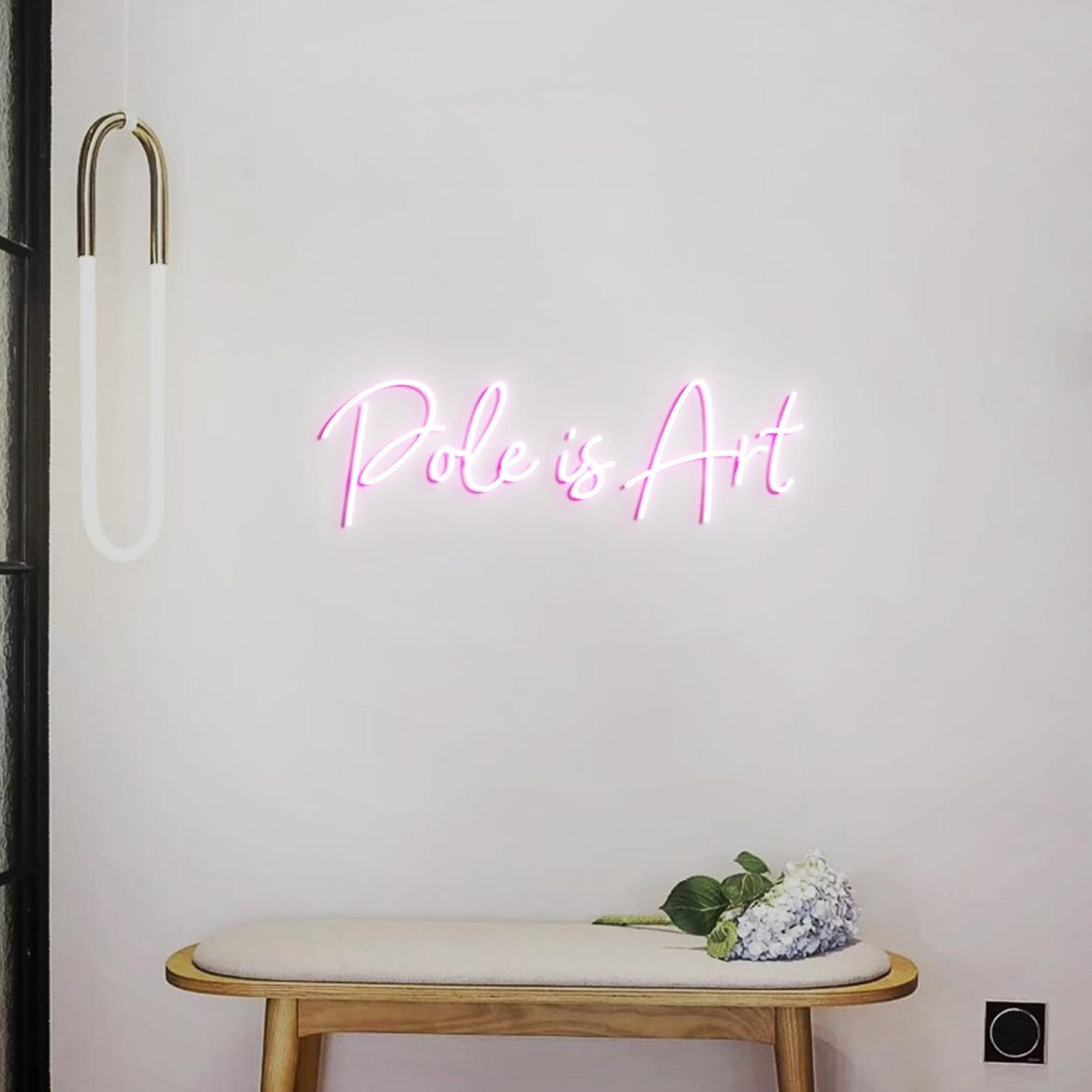 Pole is Art Neon Sign, Pole Dancing Classes Wall Art, Neon Sign for ...