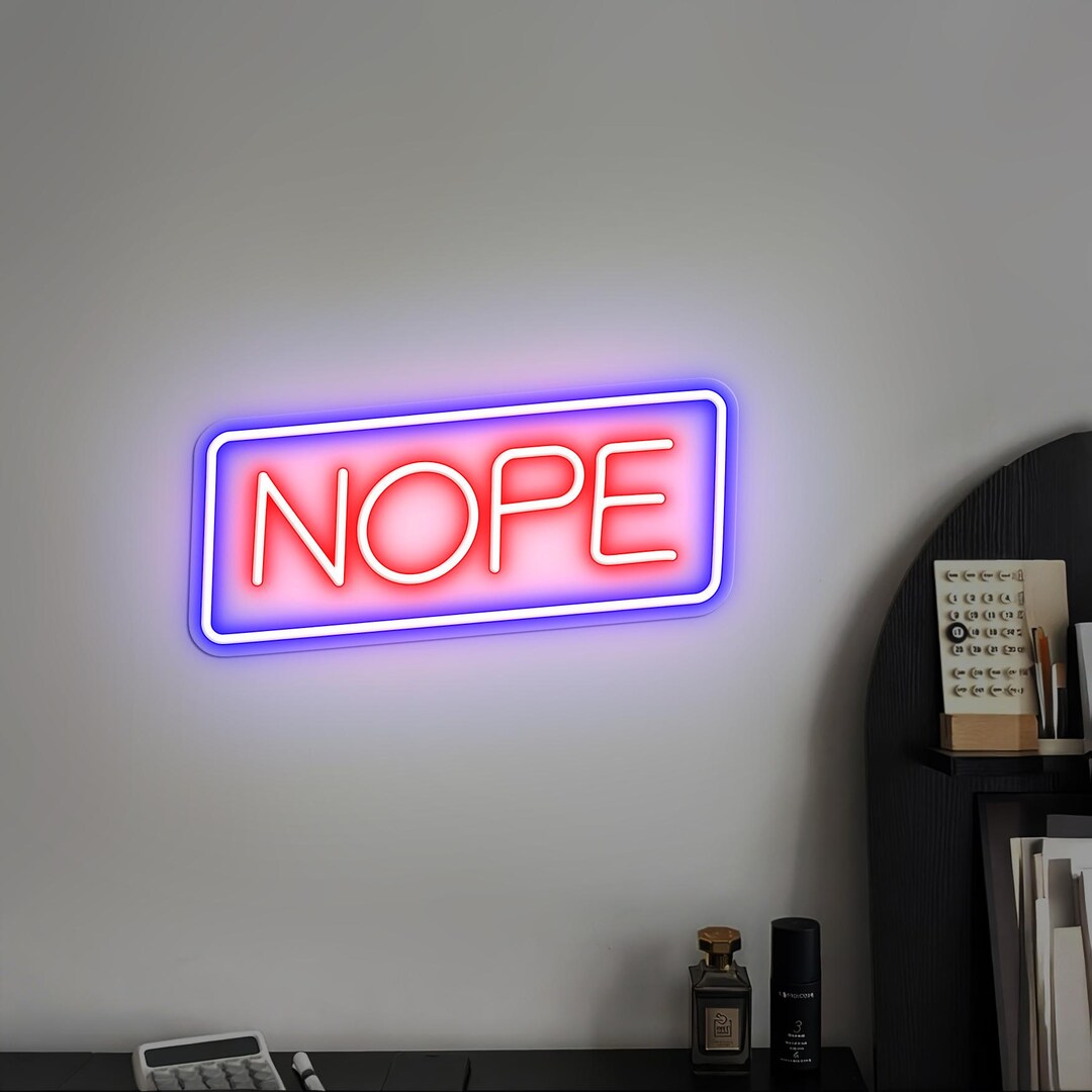 Nope Led Neon Sign, Funny Neon Light for Bedroom, Office, Game Room ...