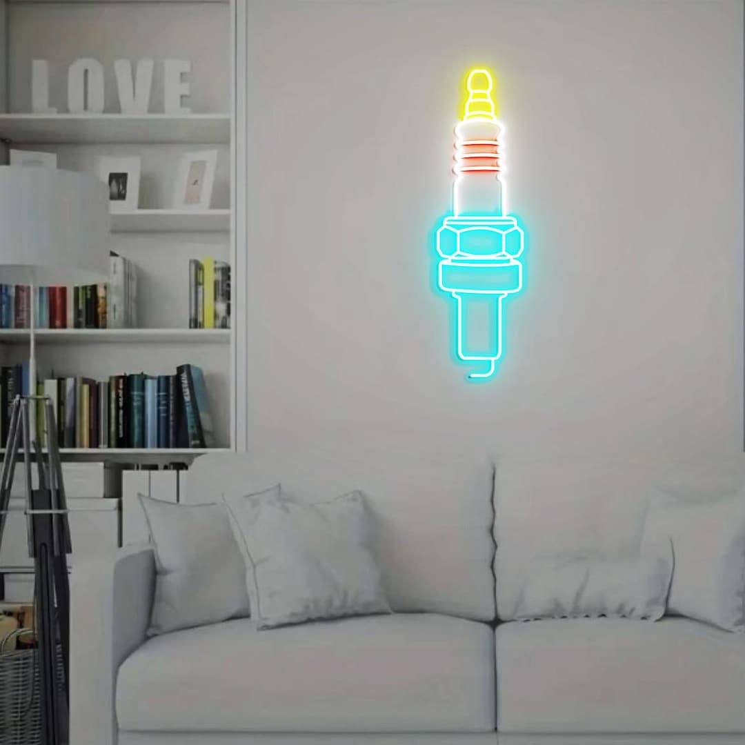 Spark Plug Neon Sign, Spark Plug Light for Garage Decor, Addition for ...