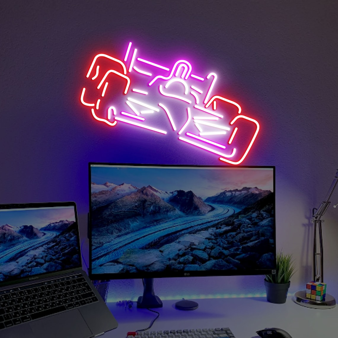 Race Car Neon Sign, Racing Car Neon Sign, Neon Sign Light Decor, Racing ...