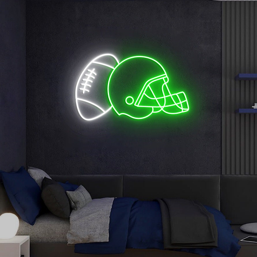 Football Helmet Neon Light American Football Neon Sign - Etsy