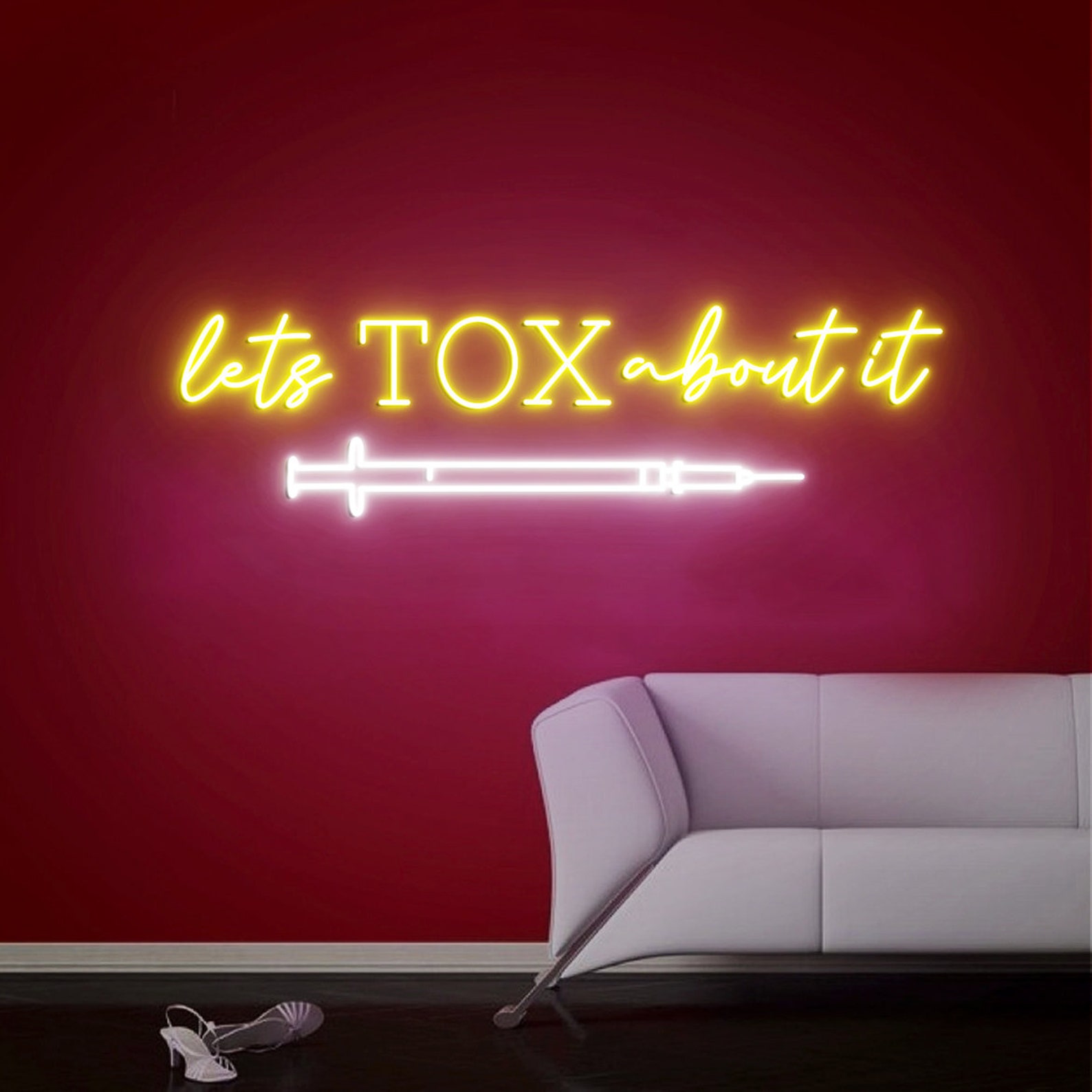 Lets TOX About It, Neon Lights Signs, Botox Sign, Botox Neon Sign, Med ...