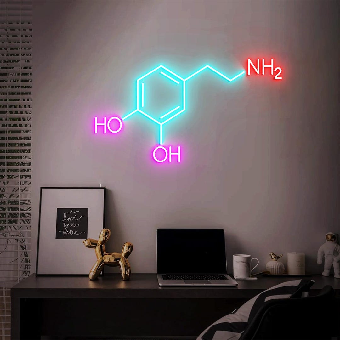 Dopamine Molecule Sign Wall ,molecule Art, Chemistry Room Decor ...