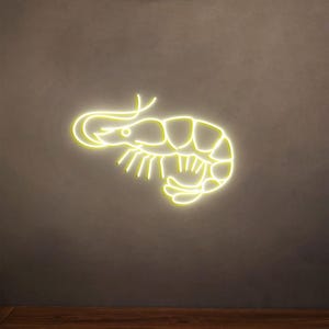 Shrimps Led Neon Light, Seafood Restaurant Wall Decor, Shrimps ...