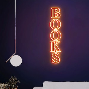 Books Neon Sign, Books Sign, Reading Room Decor, Book Lovers Gift ...