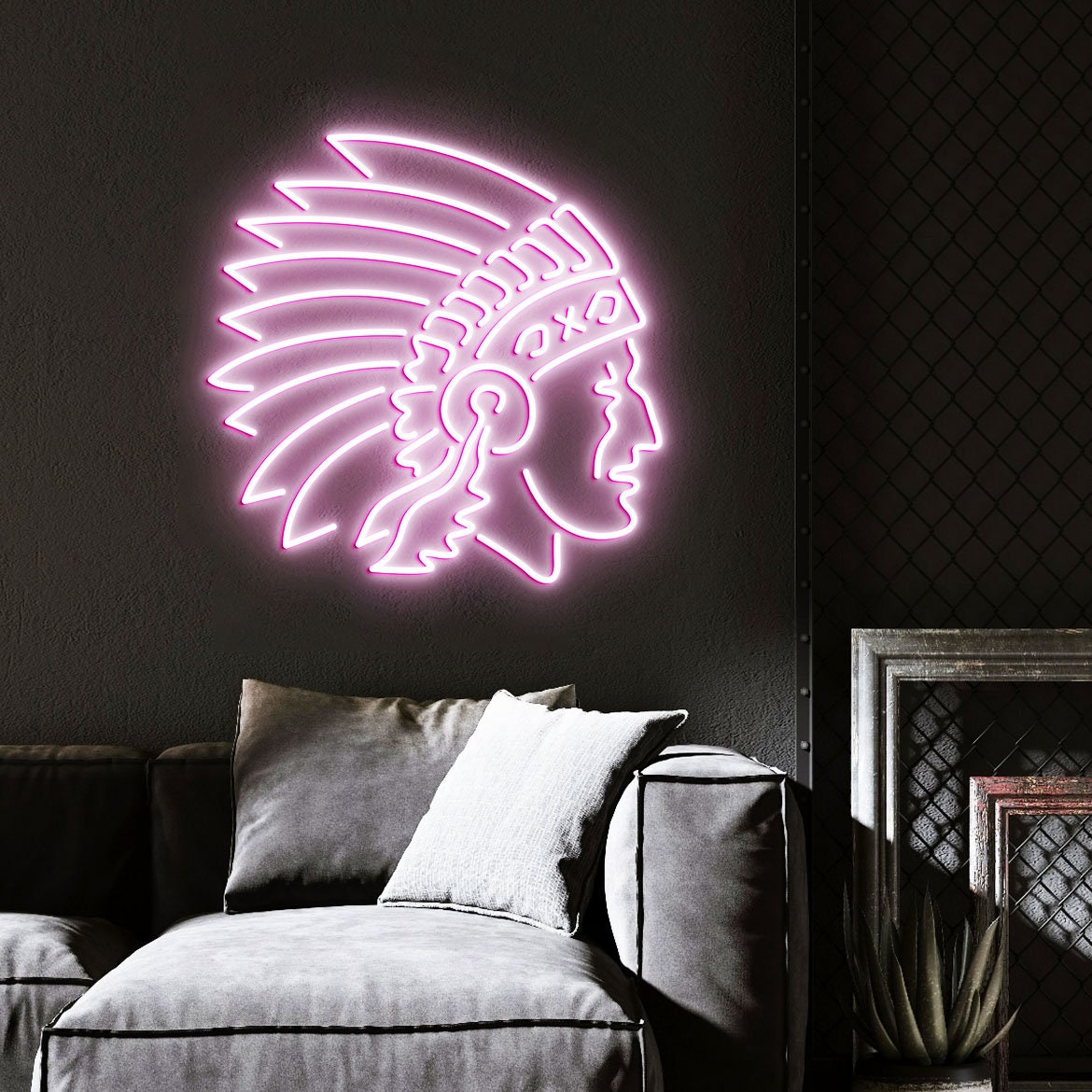 Native American Indian Chief Neon Sign, Indian Chief Neon Lamp, Native ...