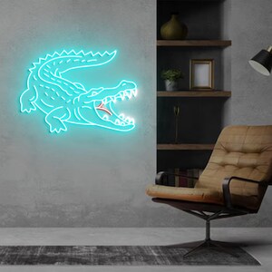 Crocodile Neon Sign, Crocodile Neon Sign Light Decor, Crocodile Bedroom ...