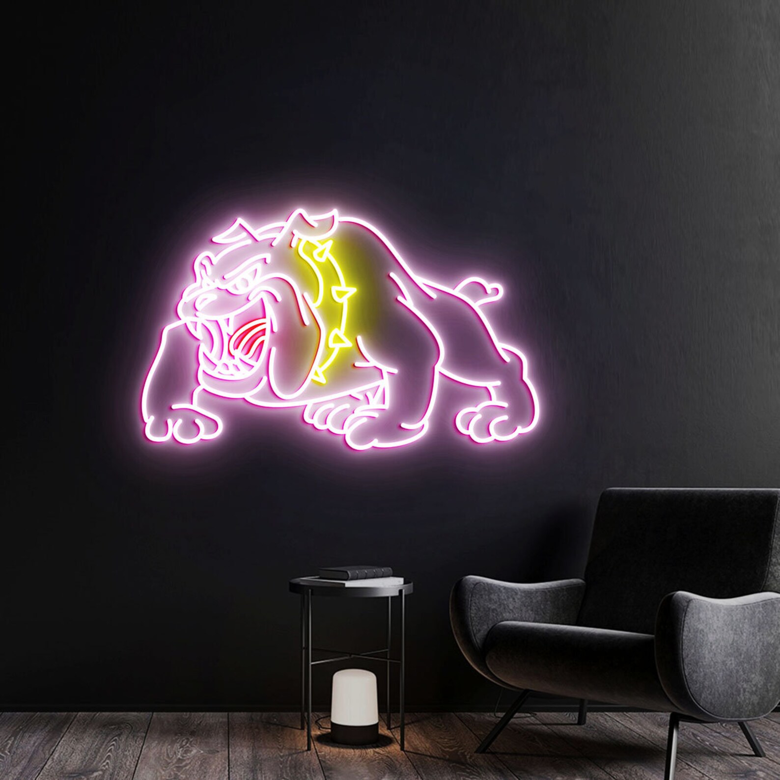Bulldog Neon Light, Neon Sign Light Decor, Bulldog Bedroom Neon Sign ...