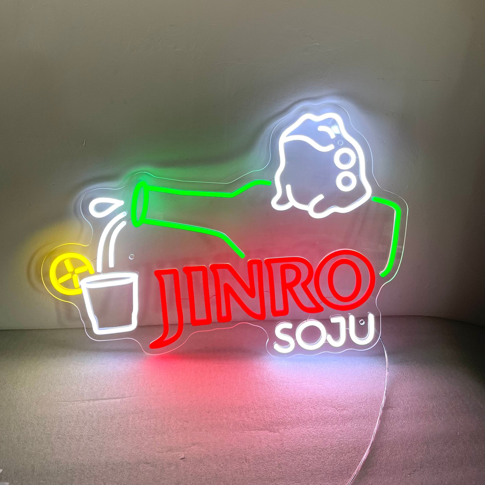 Jinro Soju Neon Light| Soju Neon Sign| Korean Wall Decor| Home Bar Neon ...