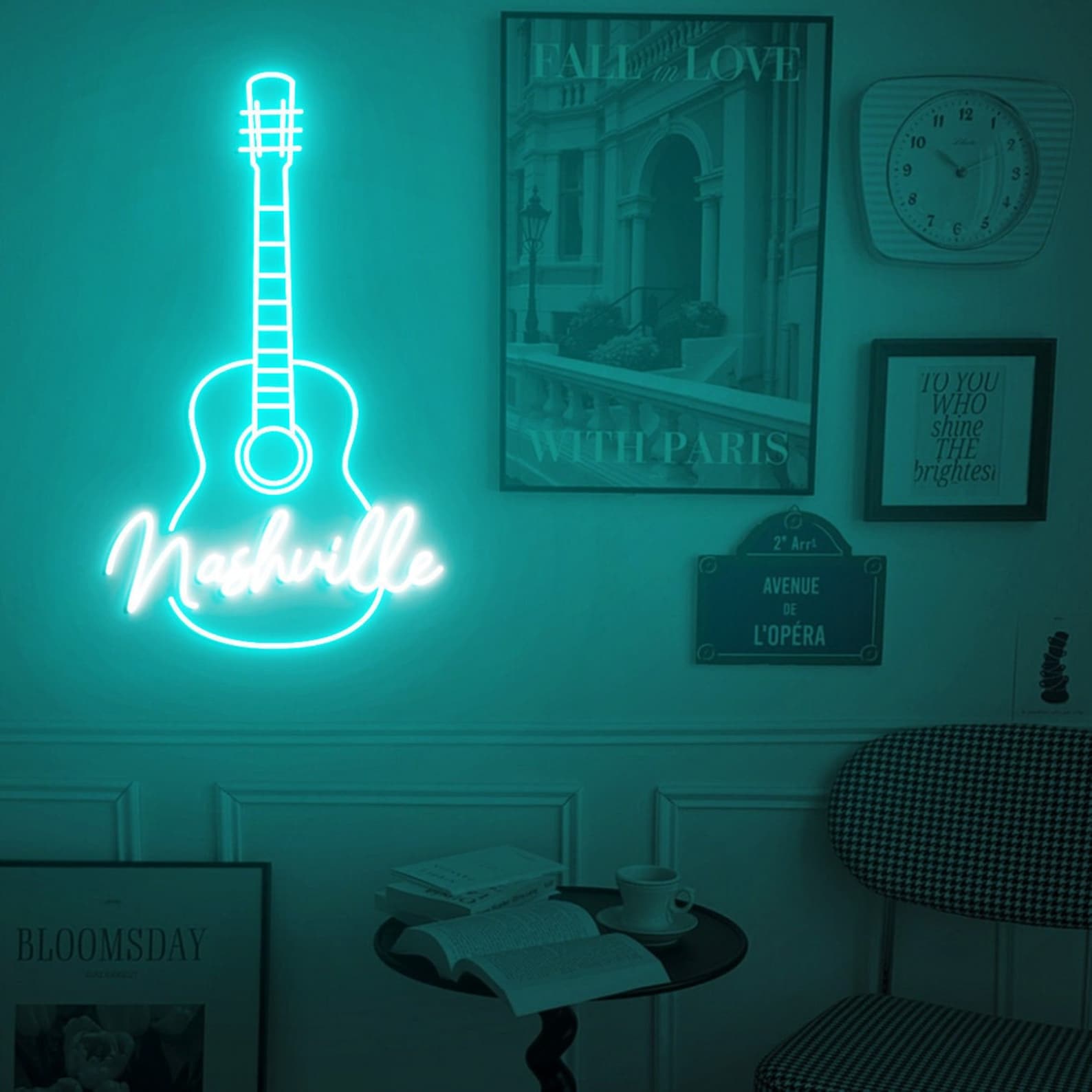 Nashville Guitar Neon Sign, Nashville Music Sign, Nashville Music City ...