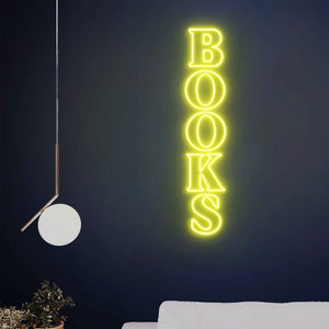 Books Neon Sign, Books Sign, Reading Room Decor, Book Lovers Gift ...