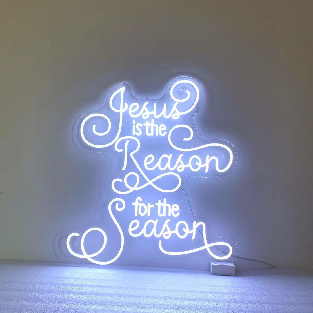 Jesus is the Reason for the Season Neon Sign, Neon Sign Light Decor ...