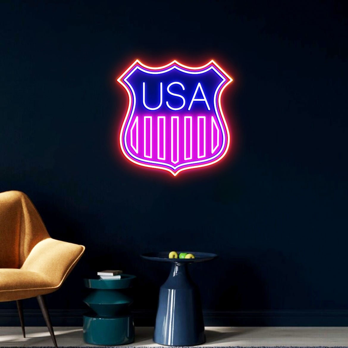 Custom USA Flag Neon Light Neon Sign Light Decor - Etsy