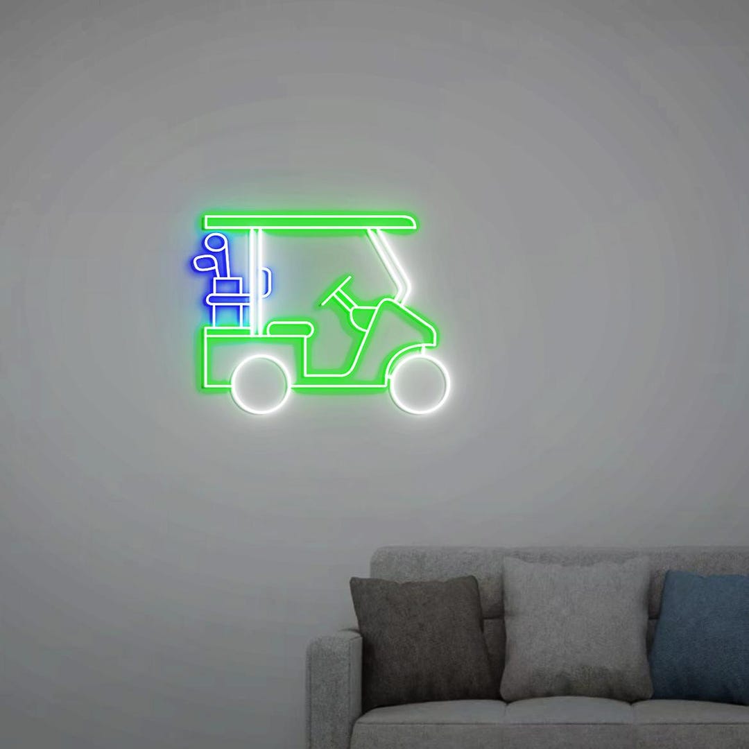 Golf Cart Neon Sign, Personalized Golf Cart Sign, Golf Art for Home ...