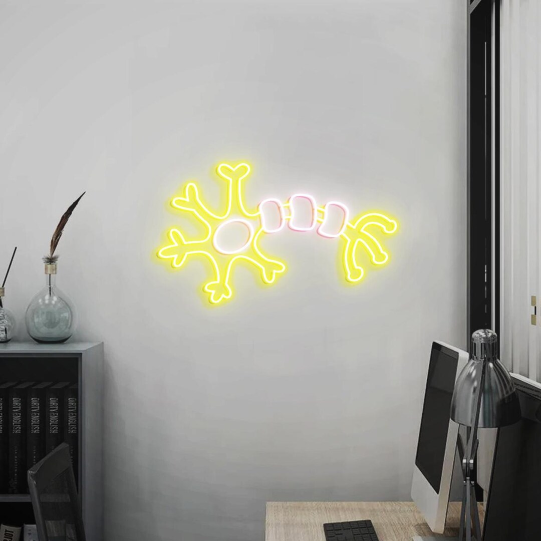 Neuro Neon Sign, Neuron Art for Medical Office Decor, Neuro Shaped Wall ...