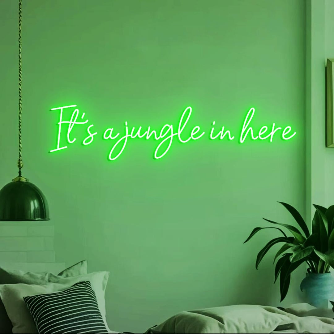 Custom Neon Sign It's a Jungle in Here, Jungle Themed Room Decor ...