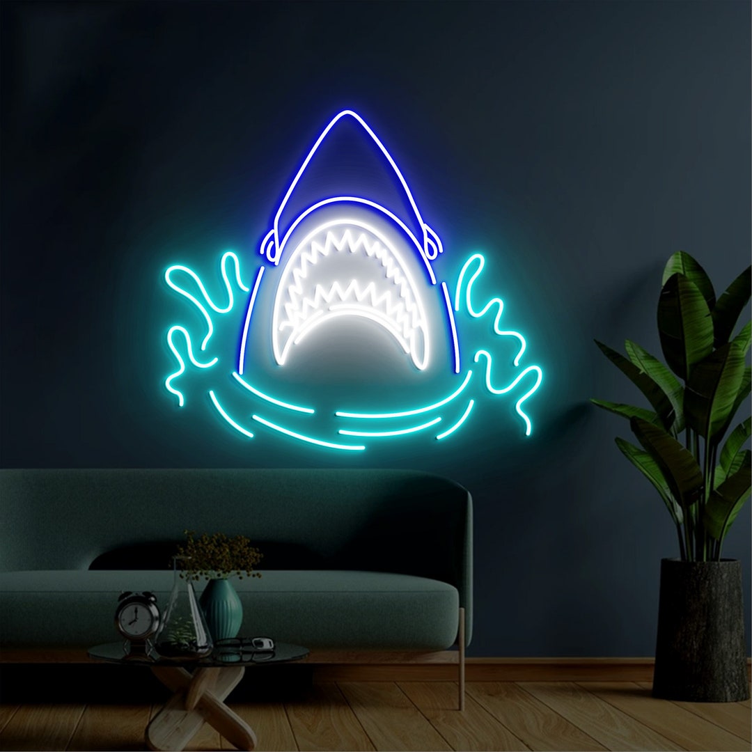 Shark Neon Light, Neon Sign Light Decor, Shark Bedroom Neon Sign, Sea ...