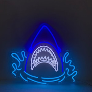 Shark Neon Light, Neon Sign Light Decor, Shark Bedroom Neon Sign, Sea ...