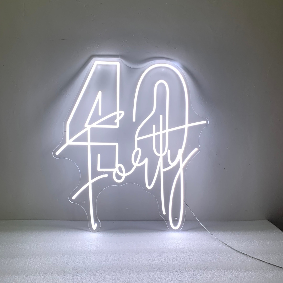 40 Forty Neon Sign, 40th Birthday Decorations,custom Birthday Neon ...