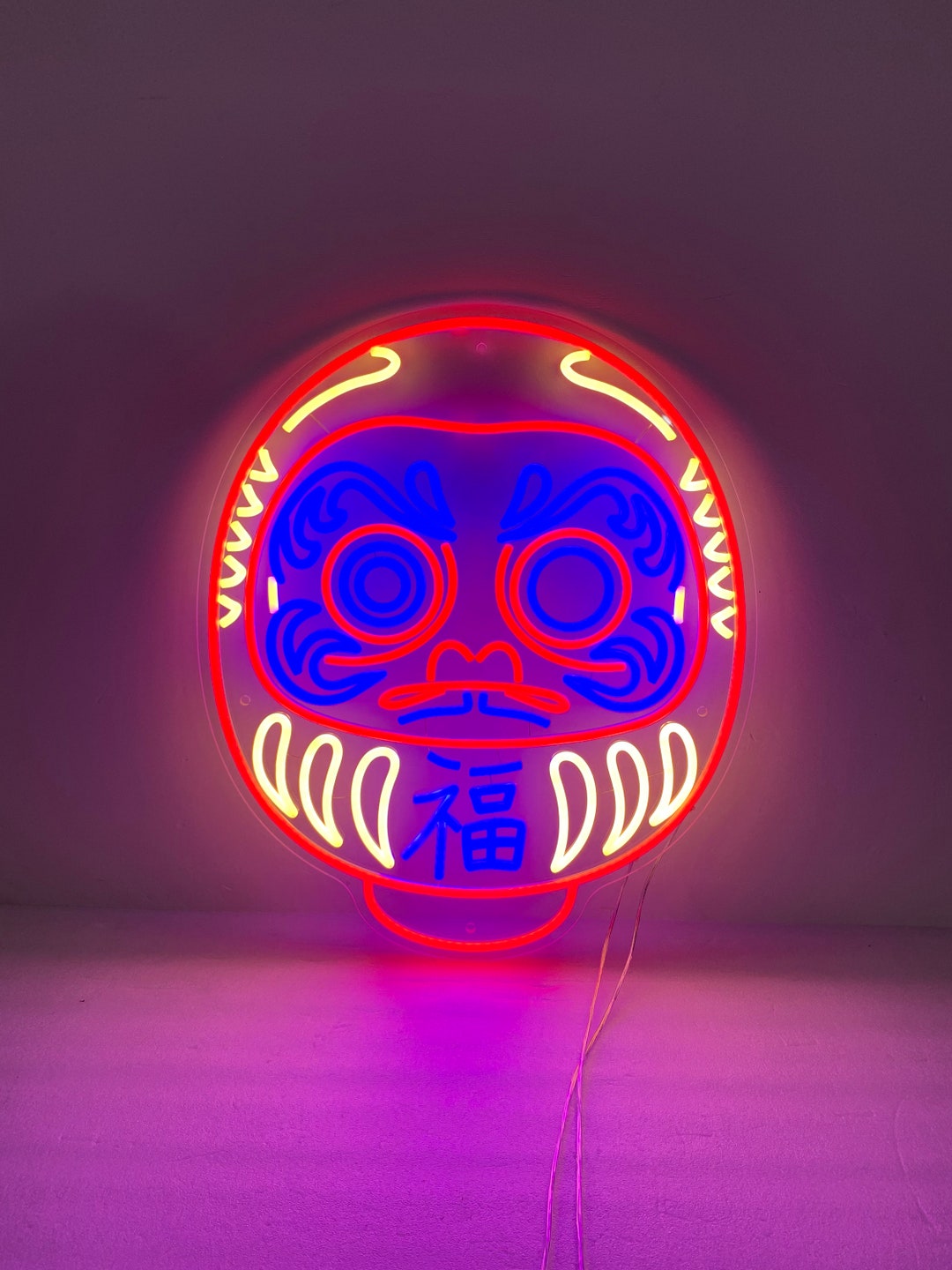 Japanese Daruma Doll Neon Sign, Neon Sign Light Decor, Daruma Doll ...