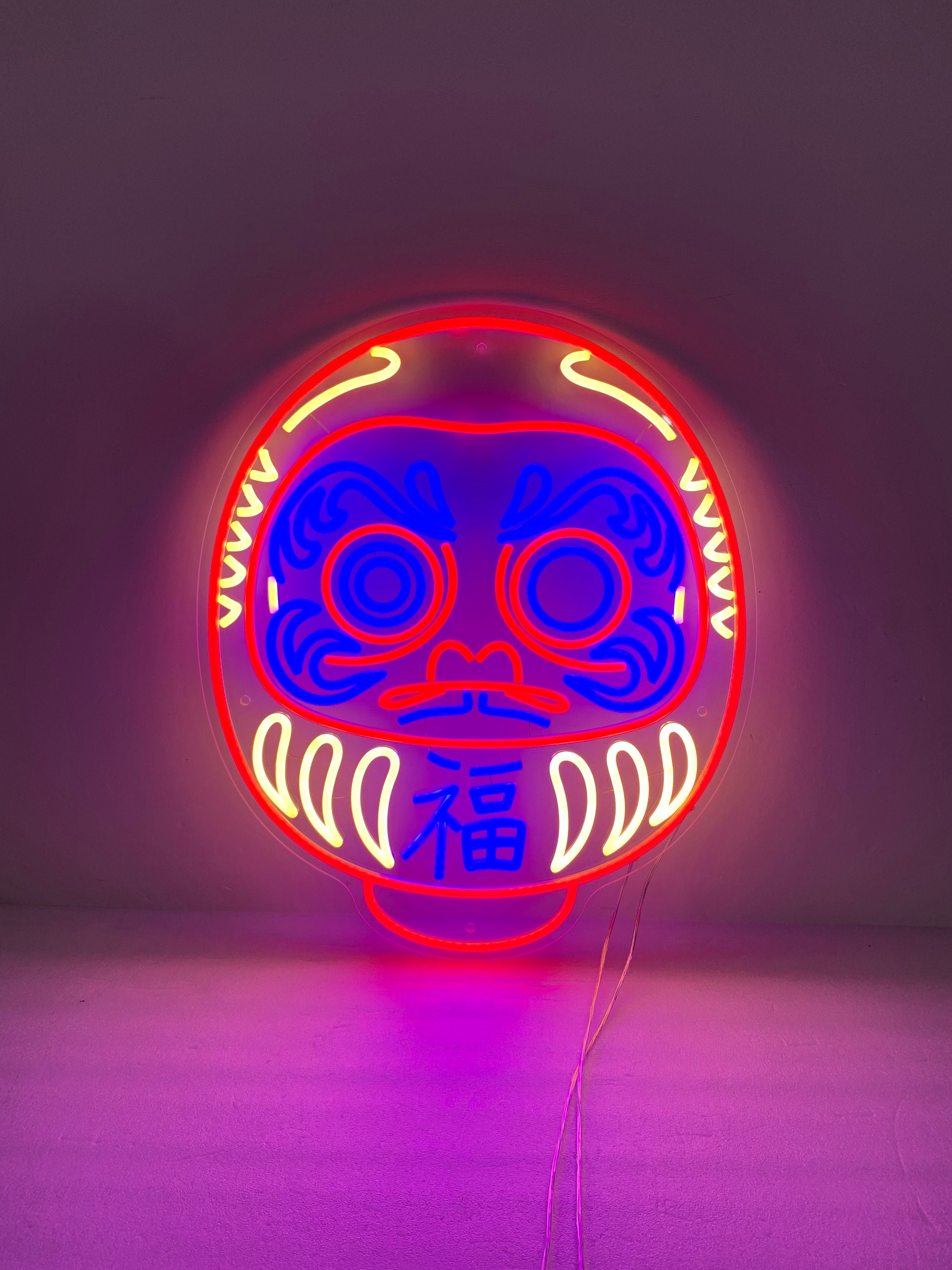 Japanese Daruma Doll Neon Sign, Neon Sign Light Decor, Daruma Doll ...