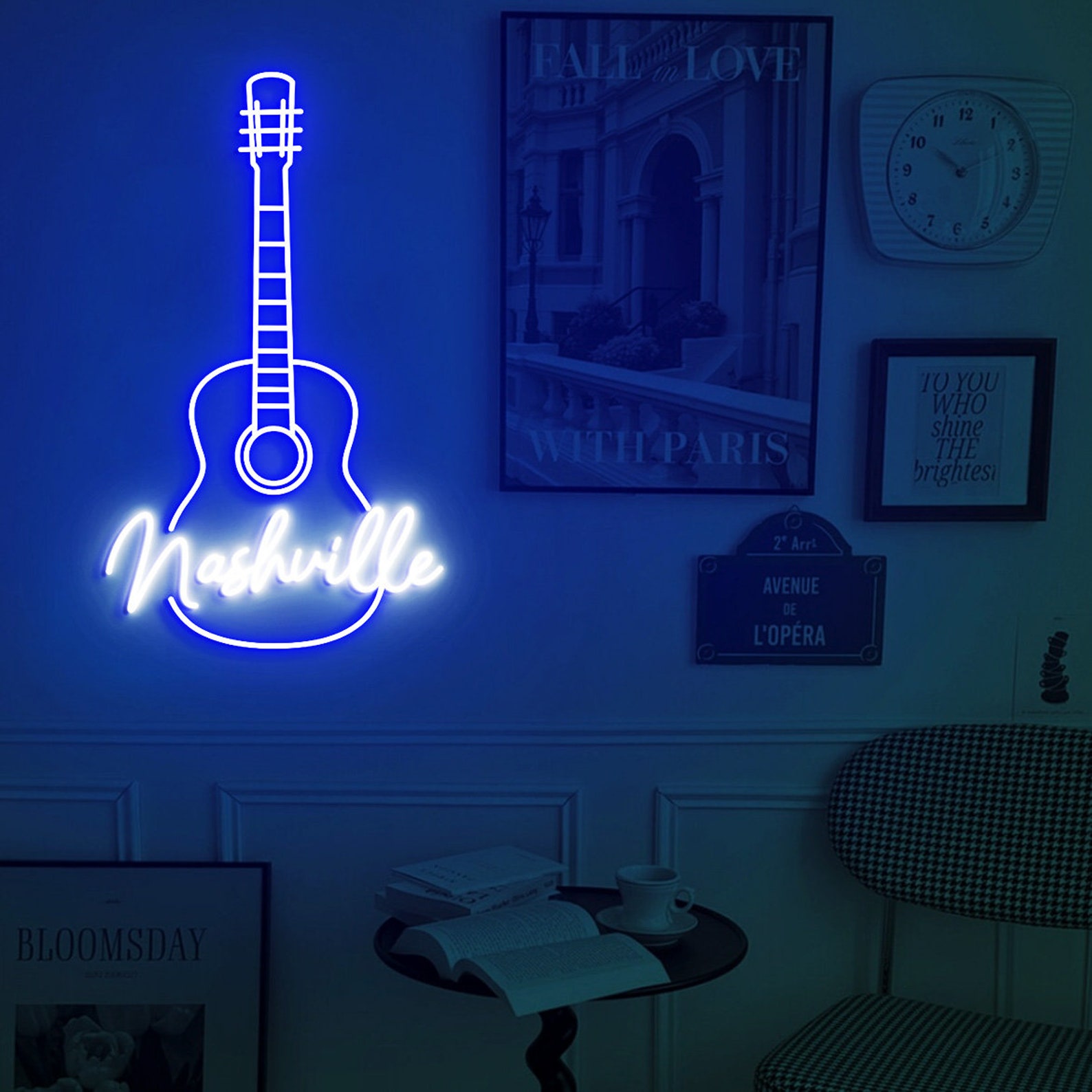 Nashville Guitar Neon Sign, Nashville Music Sign, Nashville Music City ...