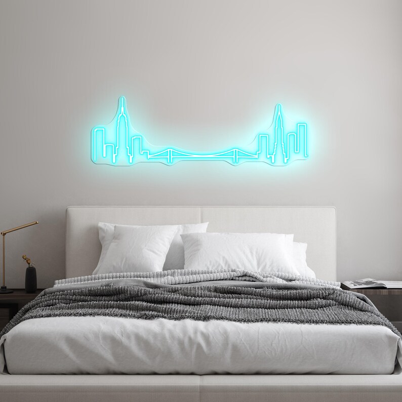 New York City Skyline LED Neon Sign – NYC Cityscape Wall Decor, New ...