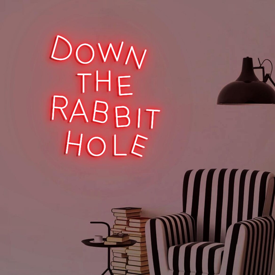 Down the Rabbit Hole Neon Light, Wonderland Themed Party Backdrop ...