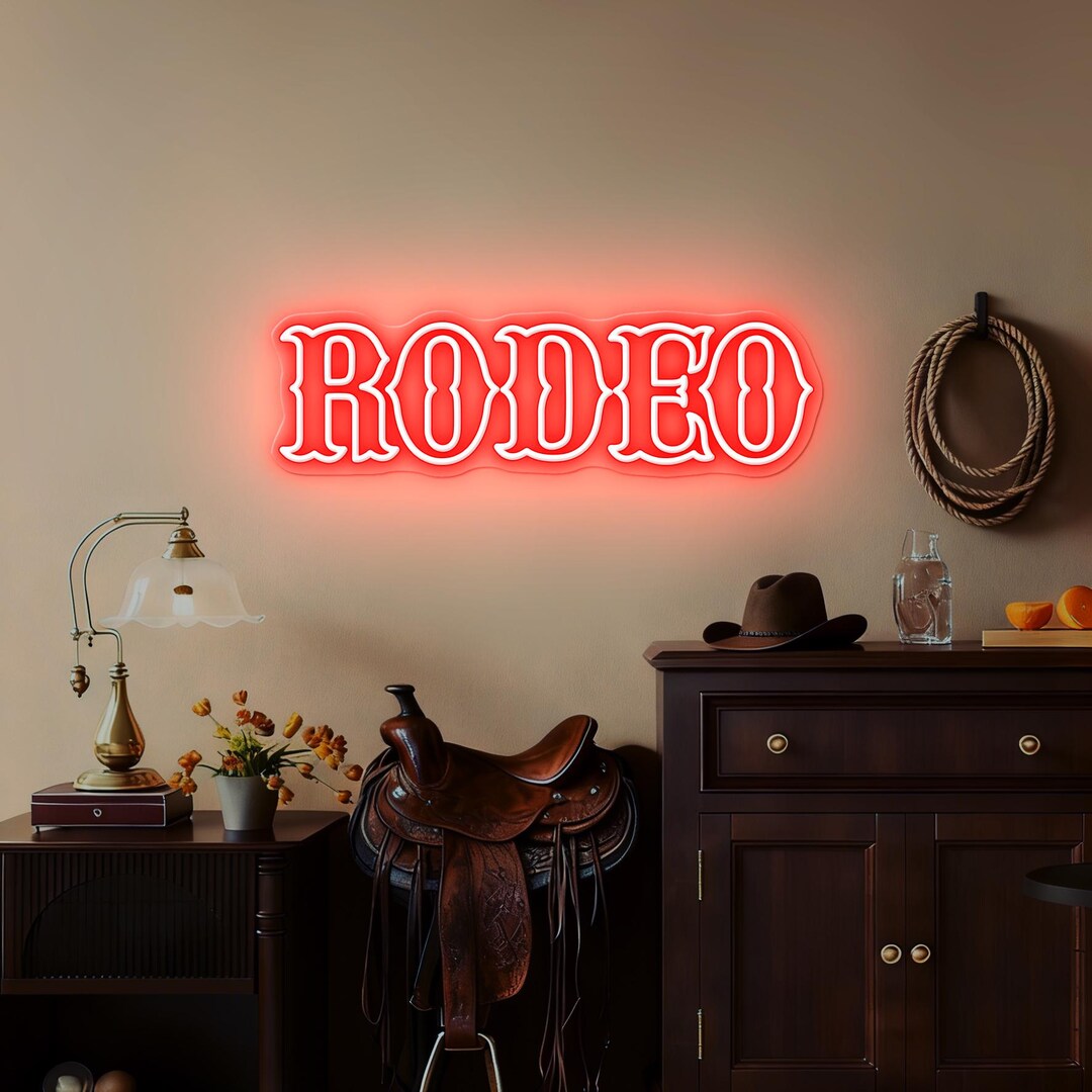 Rodeo Neon Sign Western Cowboy LED Light for Wild West Rodeo Wall Sign ...