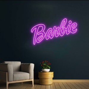 Barbie Neon Sign, Barbie Wall Decor, Barbie Gift, Pink Barbie Doll ...