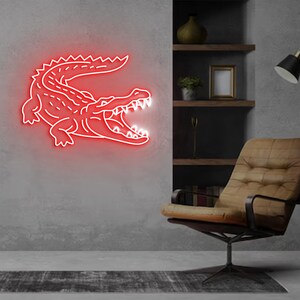 Crocodile Neon Sign, Crocodile Neon Sign Light Decor, Crocodile Bedroom ...