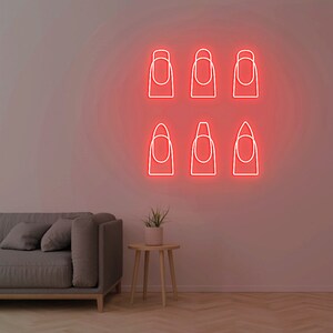 Nail Shapes Neon Sign, Nail Shapes Sign, Nail Beauty Salon Wall Sign ...