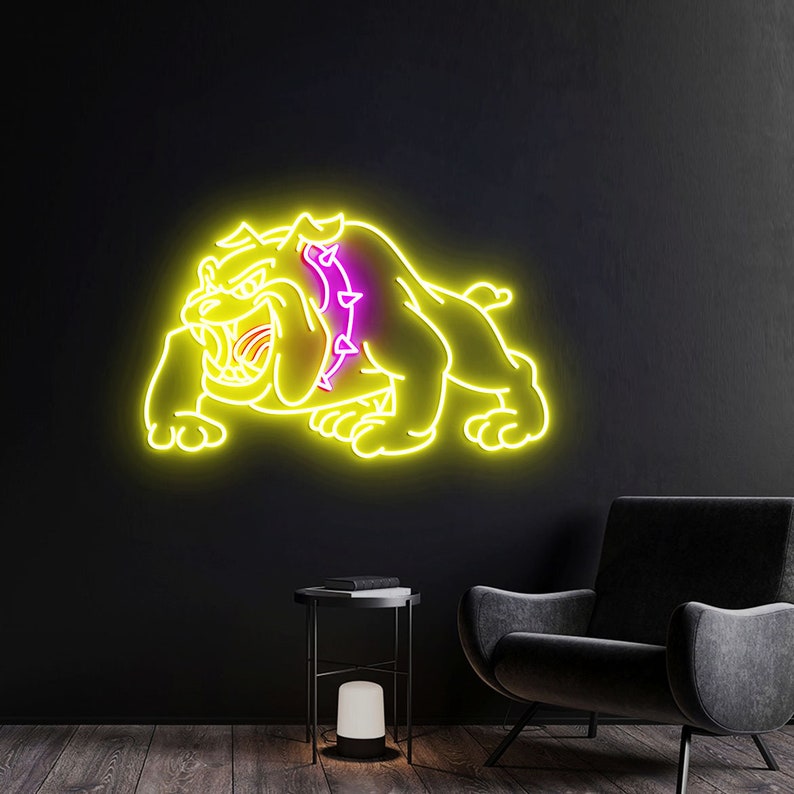 Bulldog Neon Light, Neon Sign Light Decor, Bulldog Bedroom Neon Sign ...