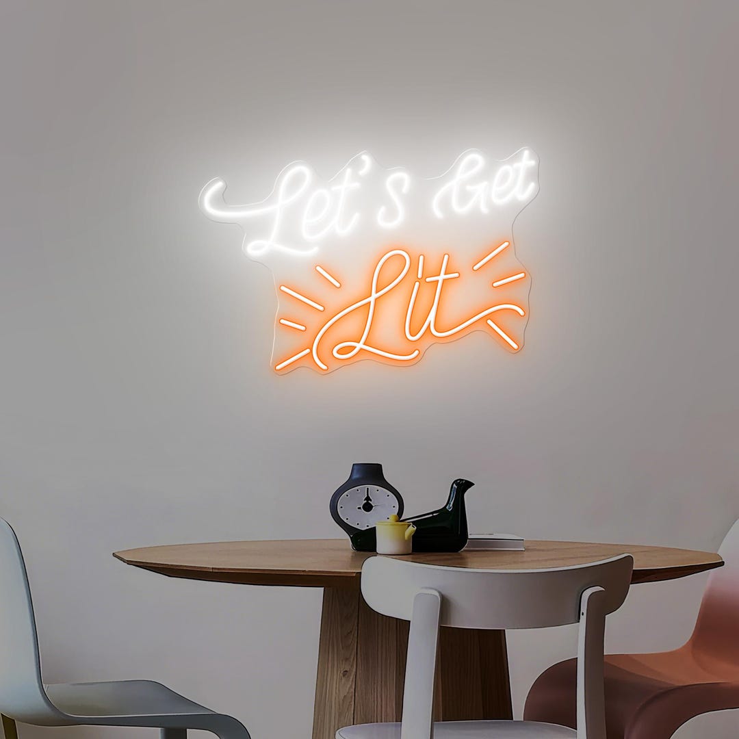 Let's Get Lit Led Neon Sign, Funny Christmas Party Decor LED Light for ...