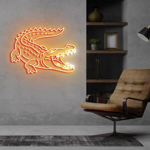 Crocodile Neon Sign, Crocodile Neon Sign Light Decor, Crocodile Bedroom ...