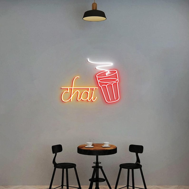 Chai Neon Sign Light, Indian Chai Sign for Dining Room, Restaurants ...