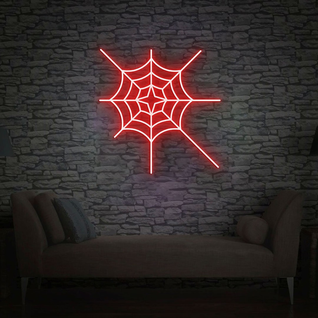 Spiderweb Neon Sign Neon Sign Light Decor Halloween Decor - Etsy