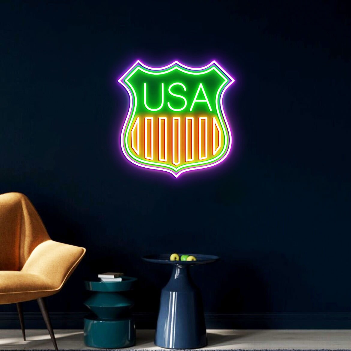 Custom USA Flag Neon Light Neon Sign Light Decor - Etsy