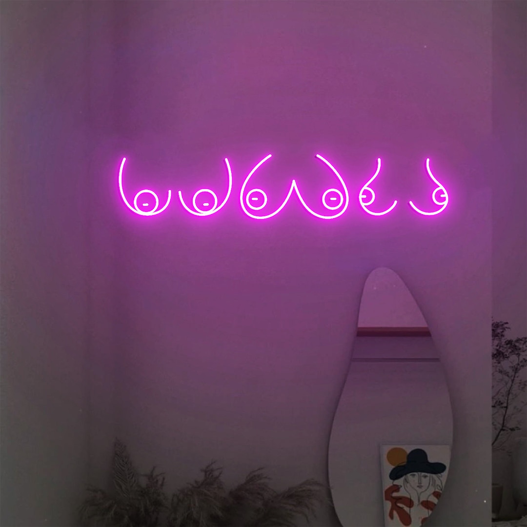 Breast Neon Sign, Breast Art, Body Positivity Wall Art, Feminist Wall ...