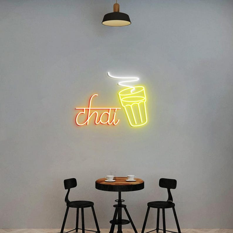 Chai Neon Sign Light, Indian Chai Sign for Dining Room, Restaurants ...