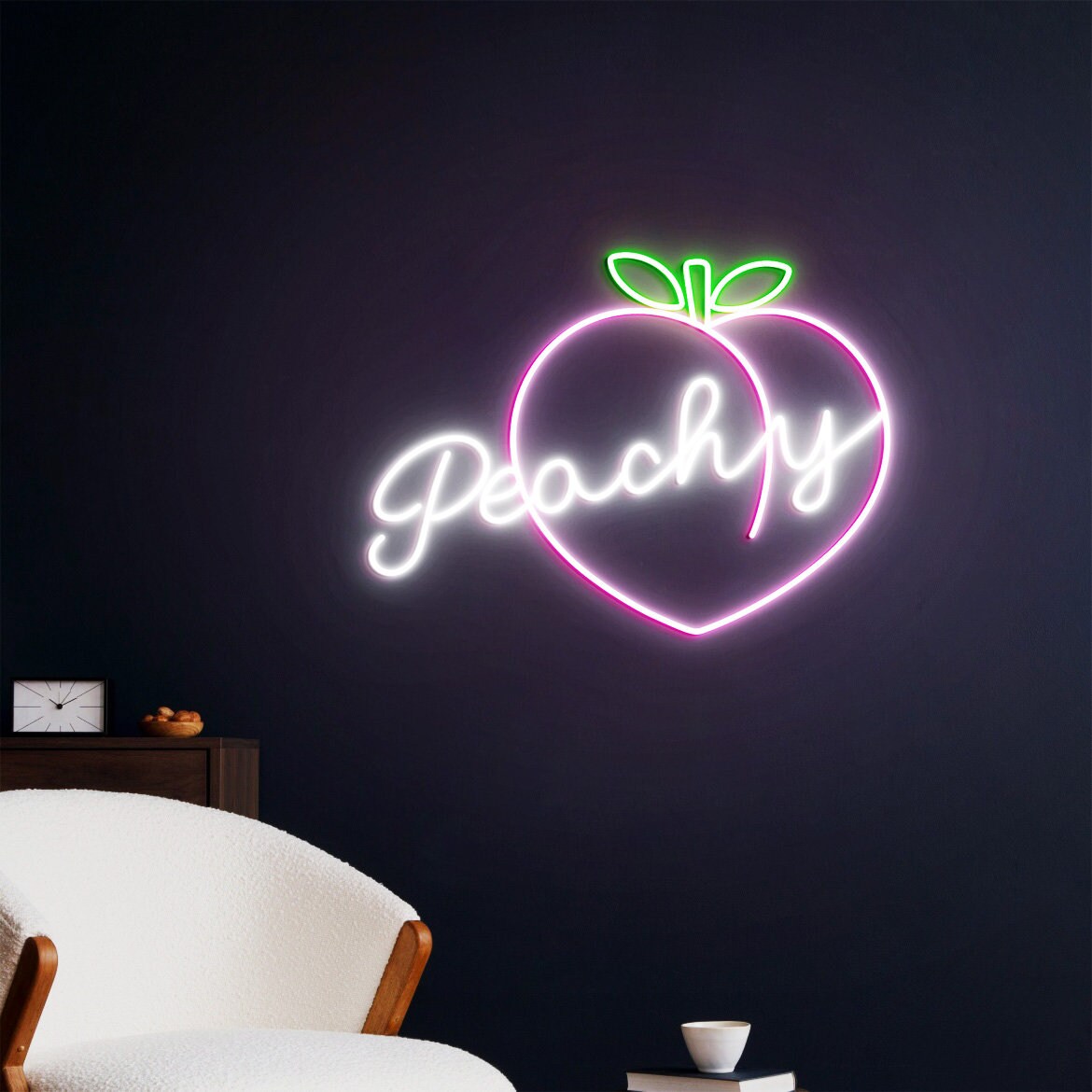 Peachy Neon Sign, Just Peachy, Peachy Sign, Peach Wall Decor, Neon Wall ...