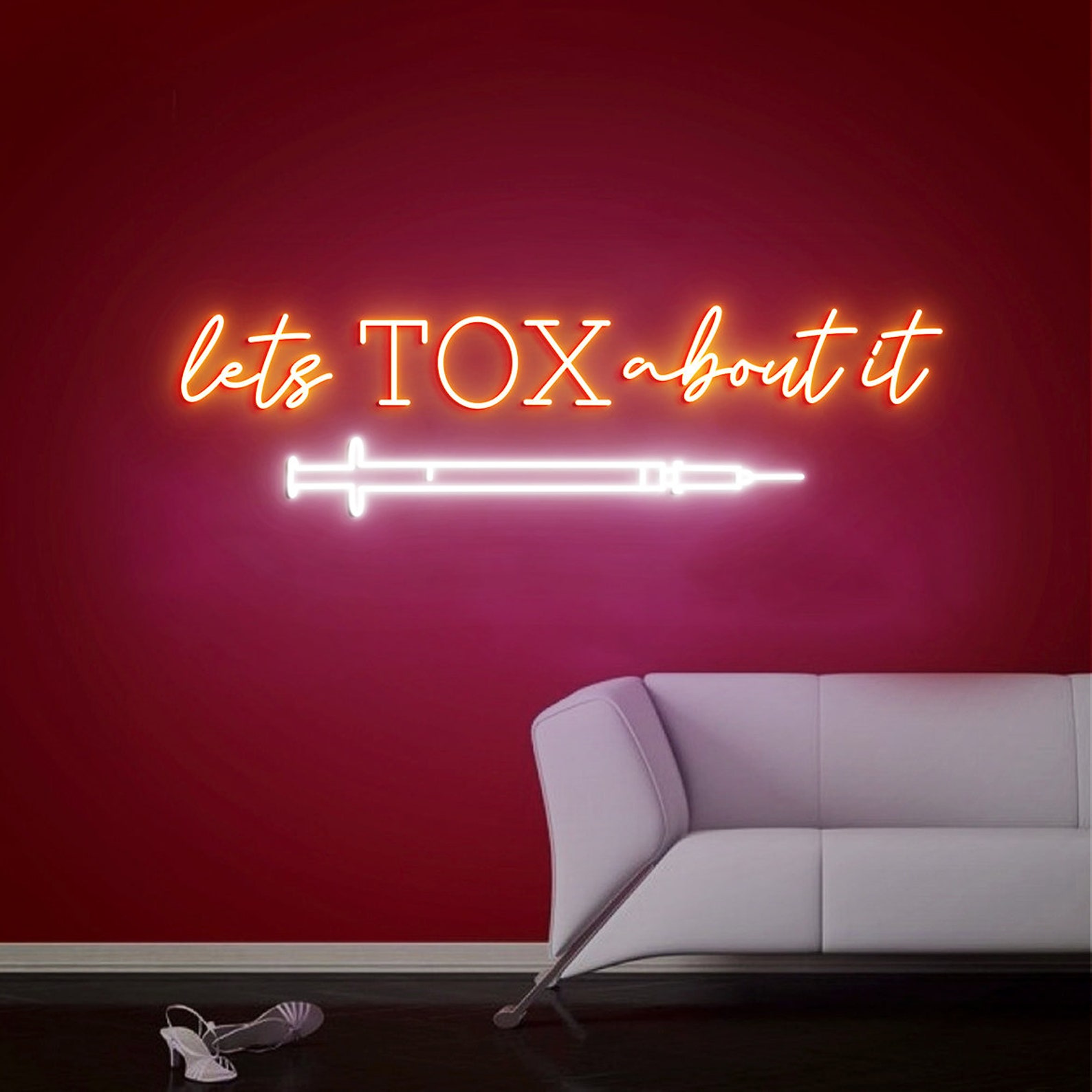 Lets TOX About It, Neon Lights Signs, Botox Sign, Botox Neon Sign, Med ...