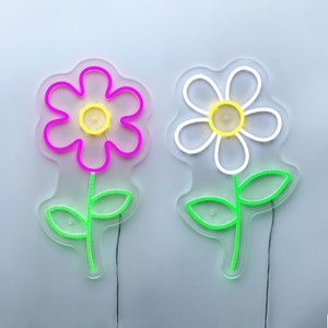 Flowers Neon Light, Neon Sign Light Decor, Led Flower Wall Backdrop ...
